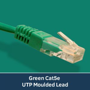 Green Cat5e Cable - UTP Moulded Lead - Sergeant Clip
